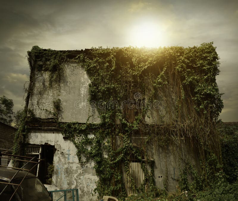 Scary haunted house stock photo. Image of abandoned, broken - 97062308