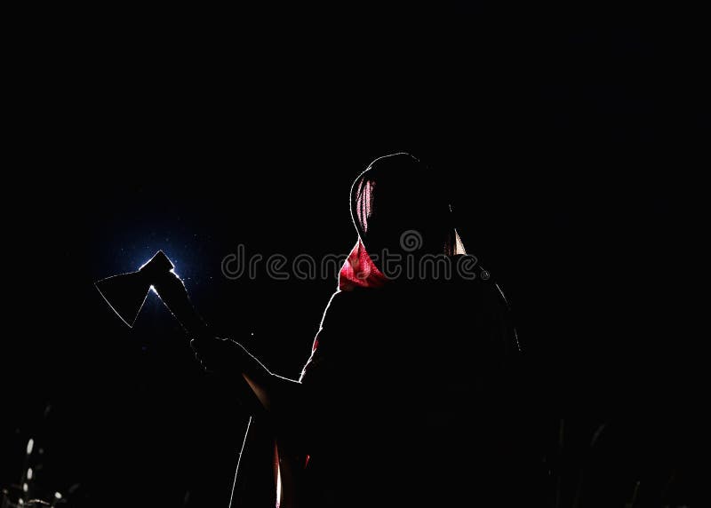 Scary Horror Shot Grim Reaper with Axe, the Death Itself Stock Image ...