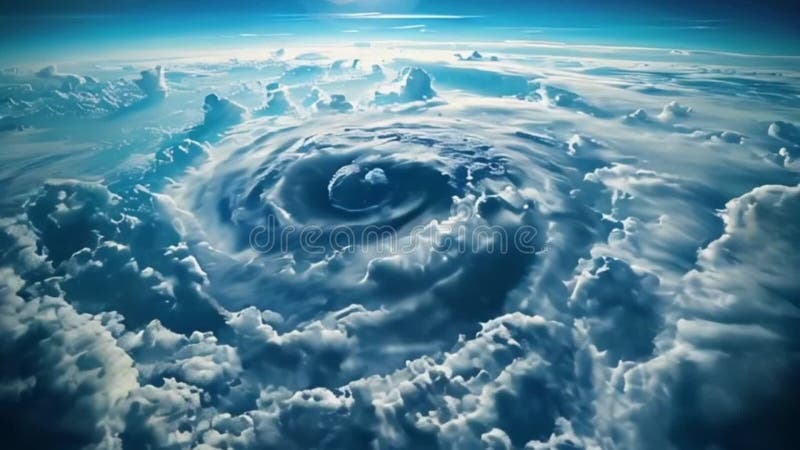 Scary Huge Hurricane Typhoon Over Ocean, Apocalyptic Dramatic Color ...