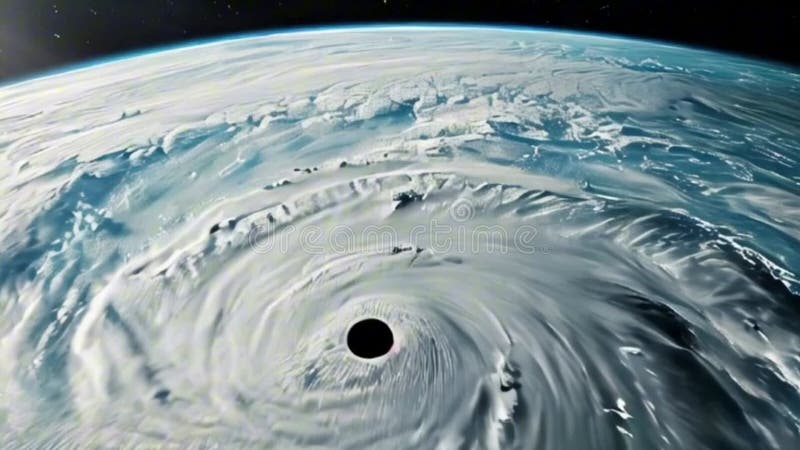 Scary Huge Hurricane Typhoon Over Ocean, Apocalyptic Dramatic Color ...