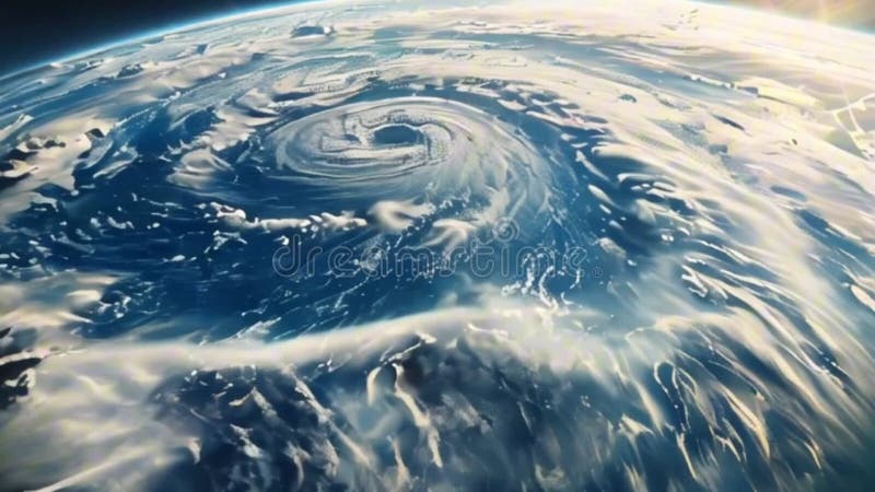 Scary Huge Hurricane Typhoon Over Ocean, Apocalyptic Dramatic Color ...