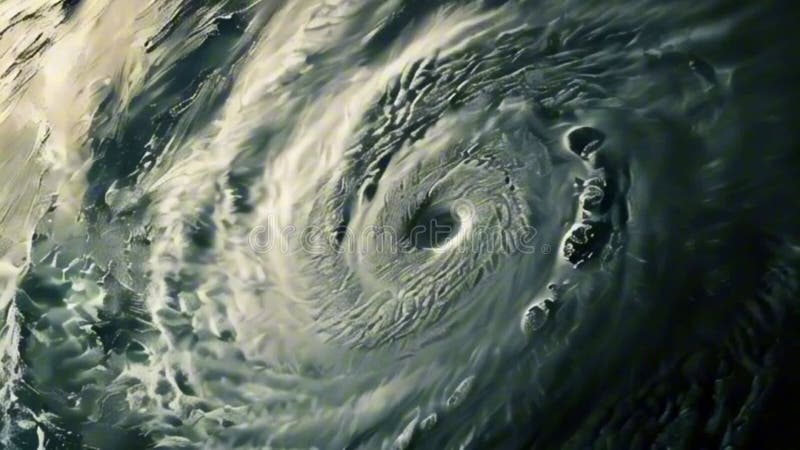 Scary Huge Hurricane Typhoon Over Ocean, Apocalyptic Dramatic Color ...