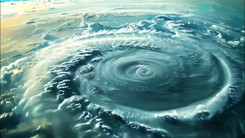 Scary Huge Hurricane Typhoon Over Ocean, Apocalyptic Dramatic Color ...