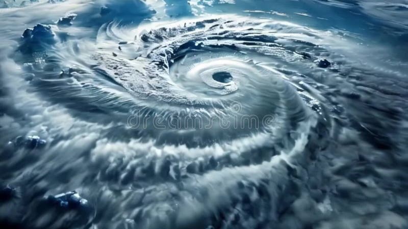 Scary Huge Hurricane Typhoon Over Ocean, Apocalyptic Dramatic Color ...