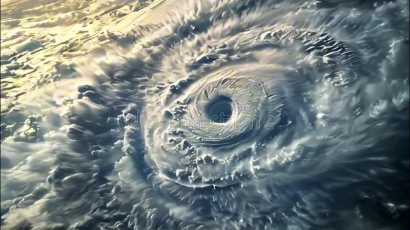Scary Huge Hurricane Typhoon Over Ocean, Apocalyptic Dramatic Color ...
