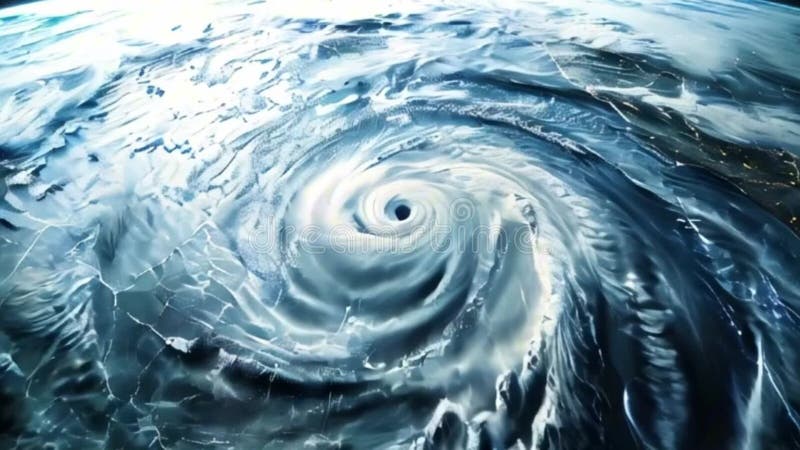 Scary Huge Hurricane Typhoon Over Ocean, Apocalyptic Dramatic Color ...