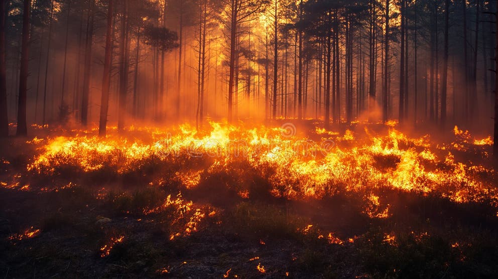 Scary Large Forest Fire, Disaster Concept, Natural Disaster, Global ...