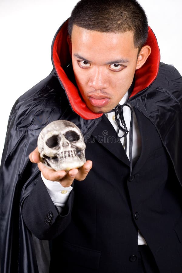 Scary man stock image. Image of dracula, glass, isolated - 3331579