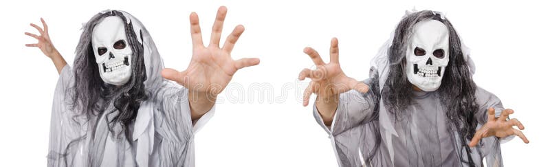 The Scary Man in Halloween Concept Stock Image - Image of face, fear ...