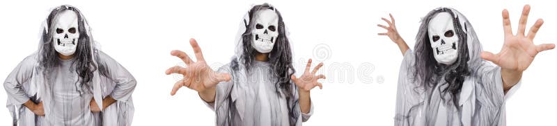 The Scary Man in Halloween Concept Stock Image - Image of anger, bones ...