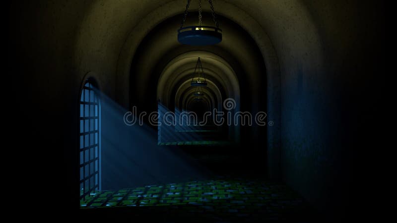 Scary Medieval Prison Corridor at Night Stock Video - Video of arrest ...