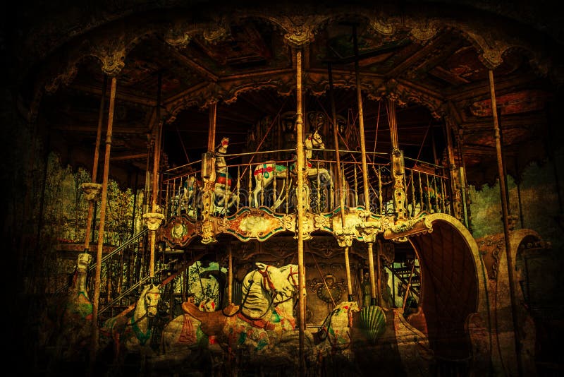Scary merry go round stock photo. Image of amusement - 36841526