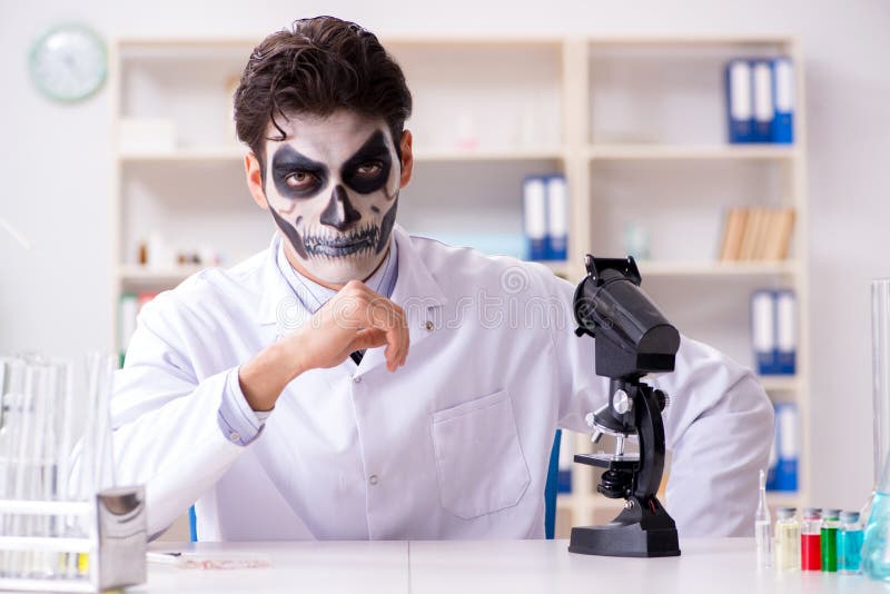The Scary Monster Doctor Working in Lab Stock Image - Image of chemist ...