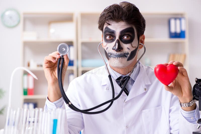 The Scary Monster Doctor Working in Lab Stock Image - Image of ...
