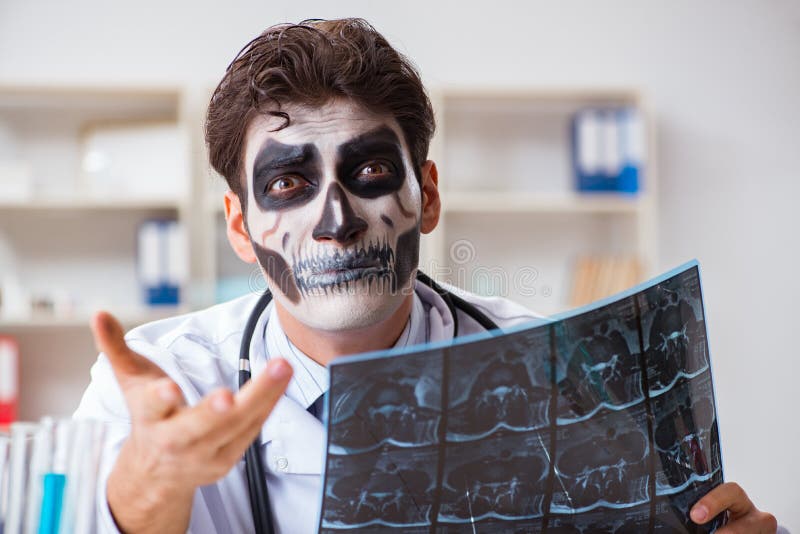 The Scary Monster Doctor Working in Lab Stock Photo - Image of medicine ...