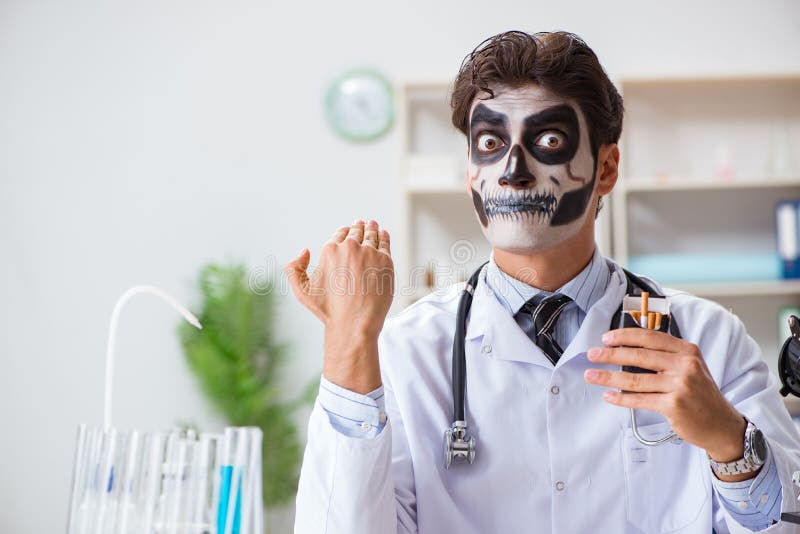 The Scary Monster Doctor Working in Lab Stock Image - Image of addict ...