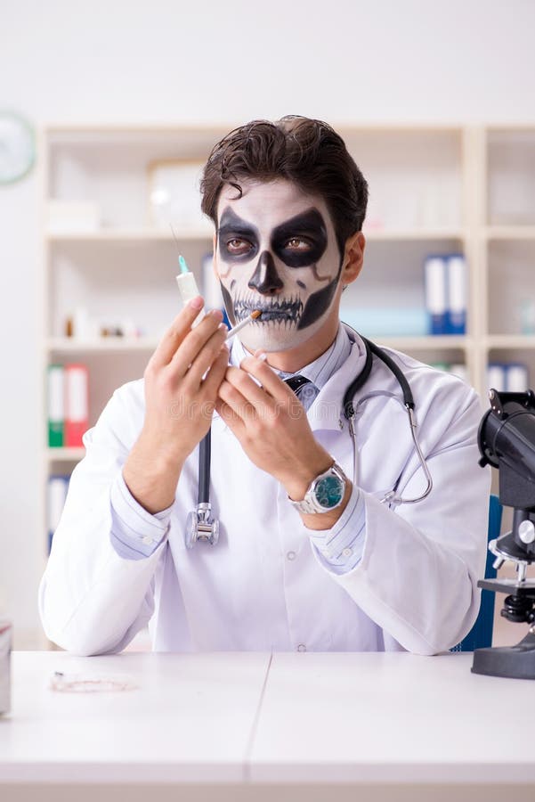 The Scary Monster Doctor Working in Lab Stock Image - Image of healthy ...