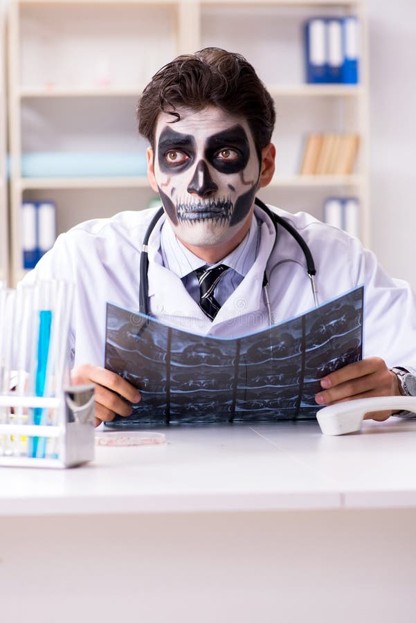 The Scary Monster Doctor Working in Lab Stock Photo - Image of ...