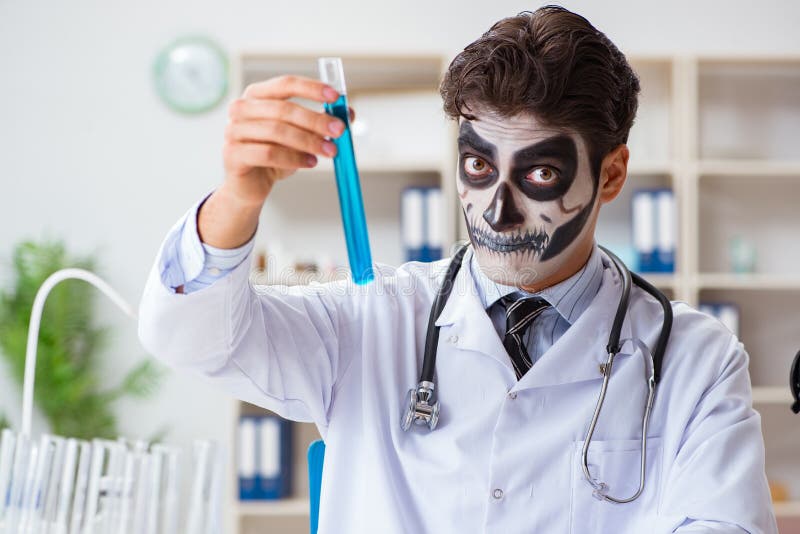 The Scary Monster Doctor Working in Lab Stock Image - Image of horror ...