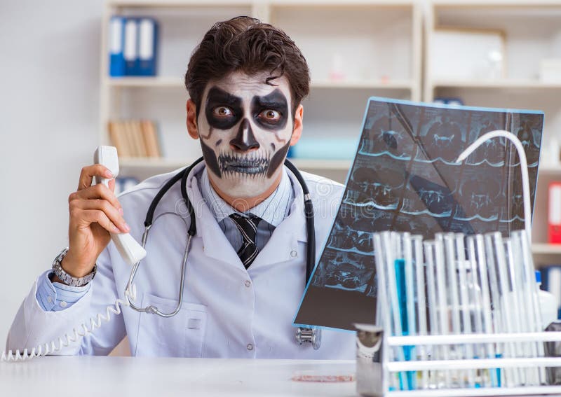 Scary Monster Doctor Working in Lab Stock Photo - Image of malicious ...