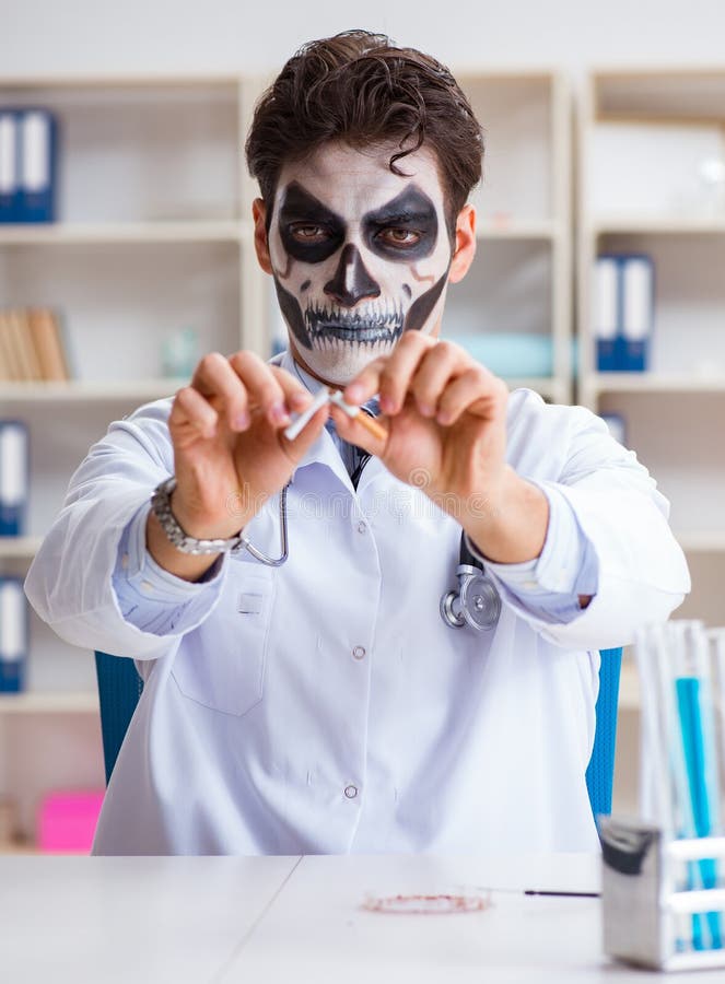 Scary Monster Doctor Working in Lab Stock Image - Image of healthcare ...