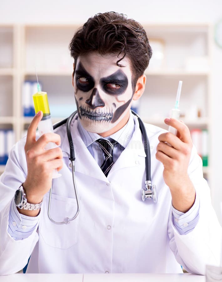 Scary Monster Doctor Working in Lab Stock Image - Image of badhell ...
