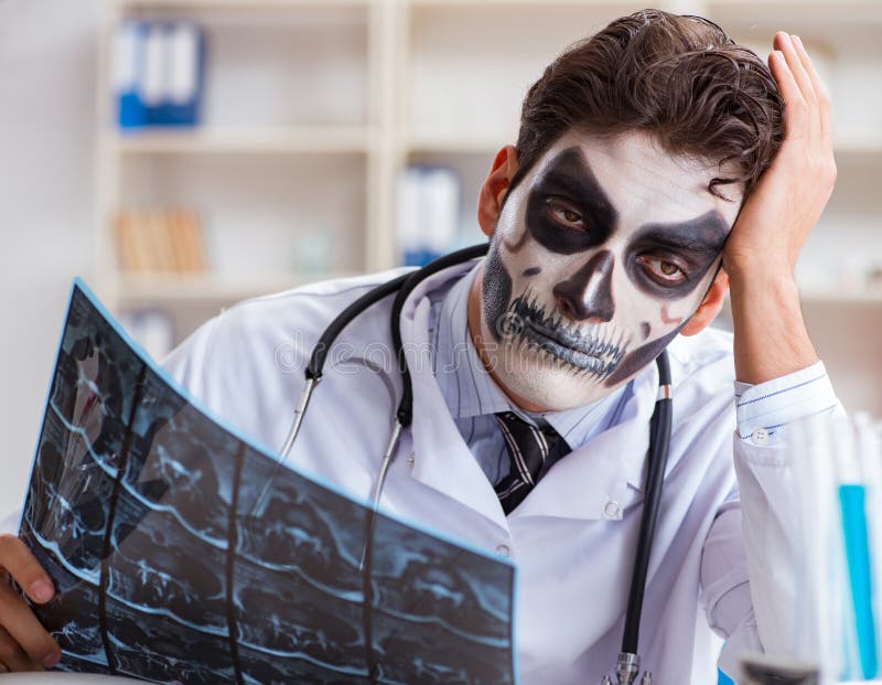 Scary Monster Doctor Working in Lab Stock Image - Image of hospital ...
