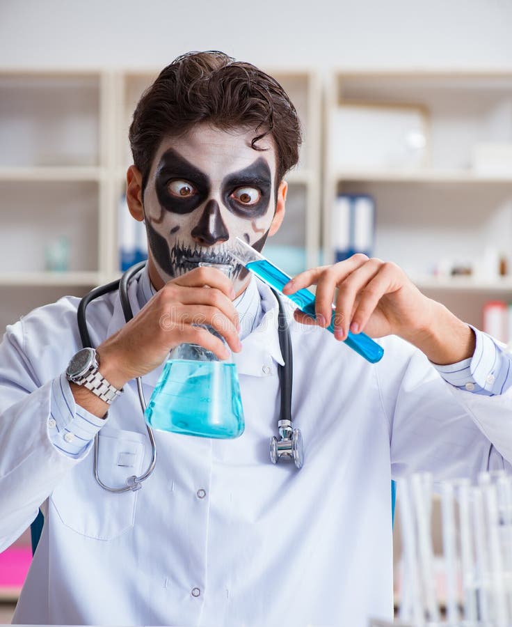 Scary Monster Doctor Working in Lab Stock Photo - Image of medicine ...
