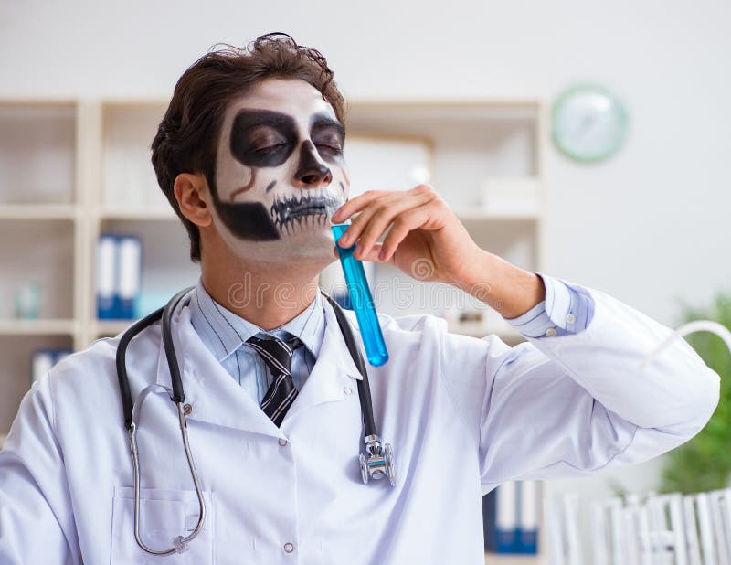 Scary Monster Doctor Working in Lab Stock Photo - Image of halloween ...