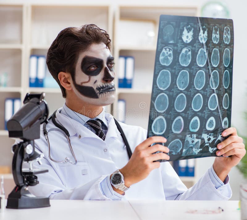 Scary Monster Doctor Working in Lab Stock Image - Image of healthcare ...