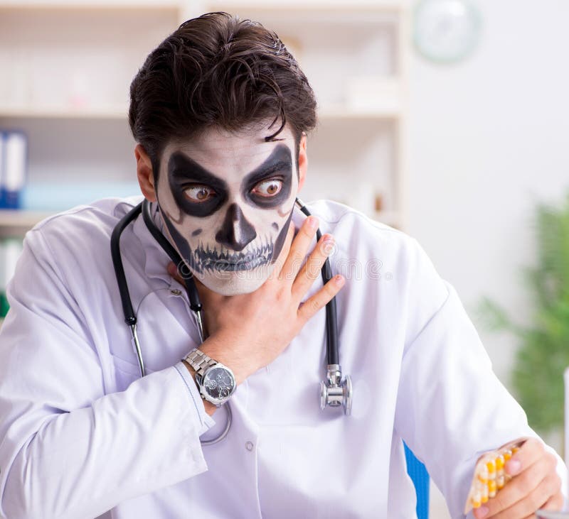 Scary Monster Doctor Working in Lab Stock Image - Image of badhell ...