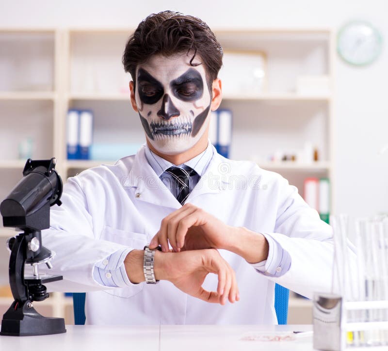 Scary Monster Doctor Working in Lab Stock Photo - Image of halloween ...