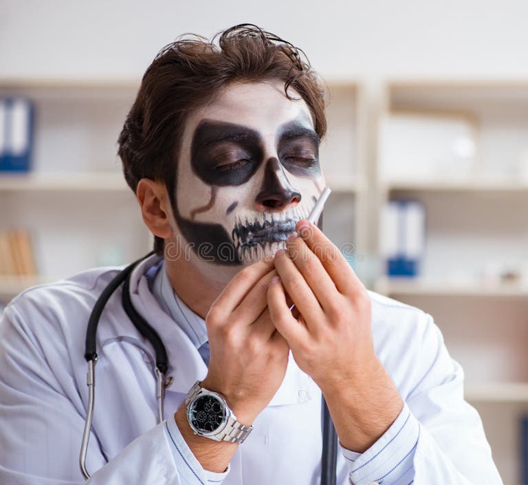 Scary Monster Doctor Working in Lab Stock Photo - Image of halloween ...