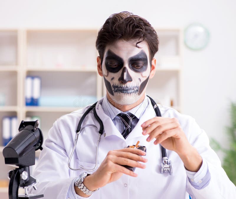 Scary Monster Doctor Working in Lab Stock Image - Image of horror ...