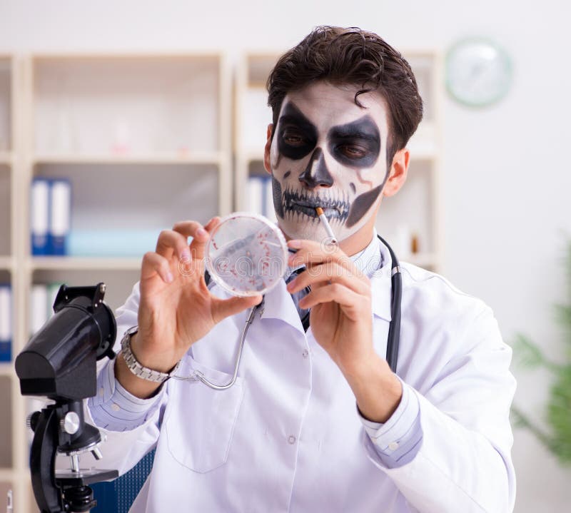 Scary Monster Doctor Working in Lab Stock Photo - Image of funny ...