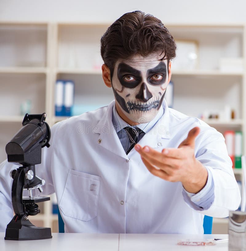 Scary Monster Doctor Working in Lab Stock Photo - Image of expertise ...