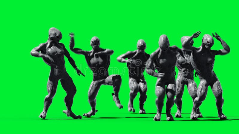 Scary Monster Isolate on Green Screen. 3d Rendering. Stock Illustration ...