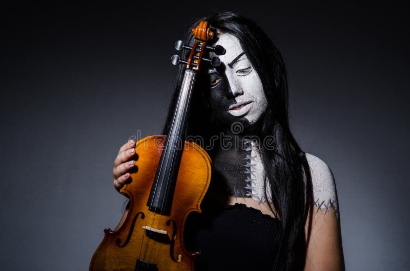 Monster playing violin stock image. Image of anger, devil - 34284601