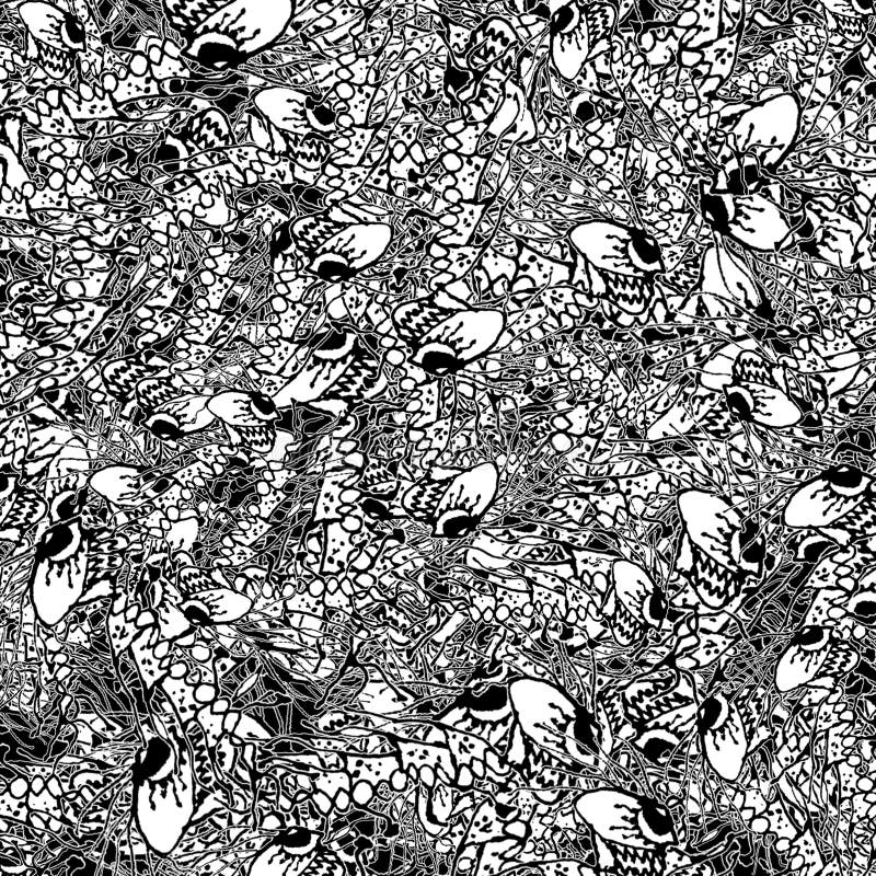 Monster Insect Drawing Motif Pattern Stock Illustration - Illustration ...