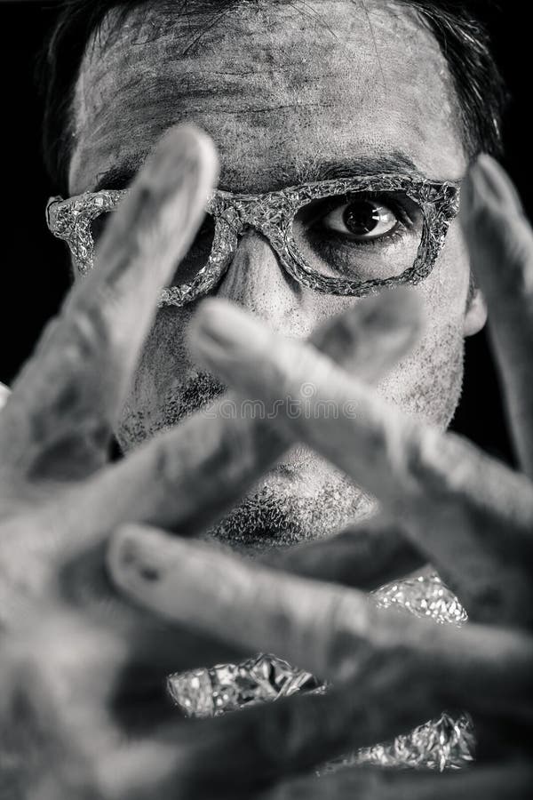 Scary mysterious man stock photo. Image of illusionist - 41564224