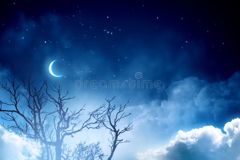 Scary Night Image . Mixed Media Stock Photo - Image of haunting ...