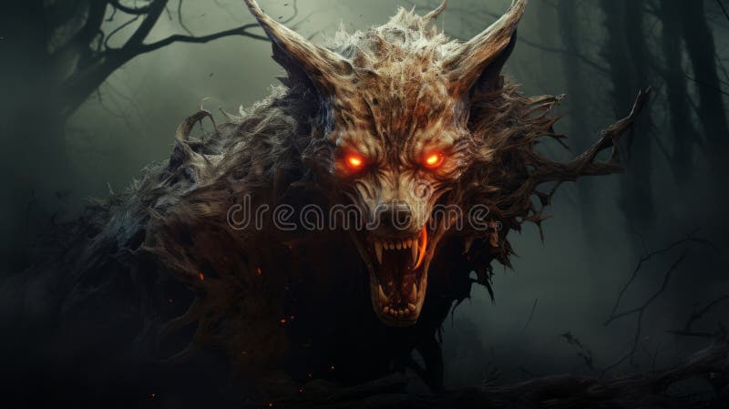 Scary Nightmare Creature with Fox: Dark and Intricate Demon in ...