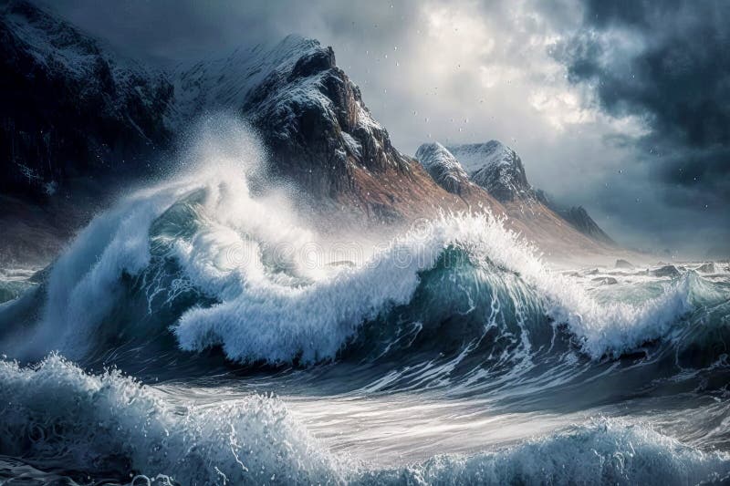 Scary ocean wavesScary stock illustration. Illustration of nature ...