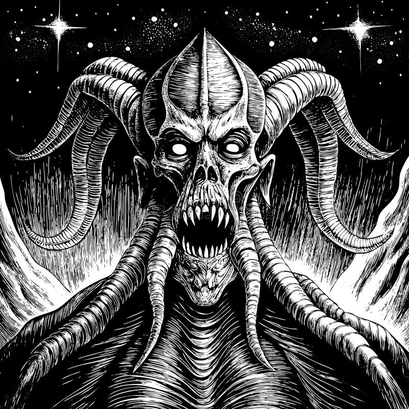 Scary Octopus Engraving Illustration Stock Vector - Illustration of ...