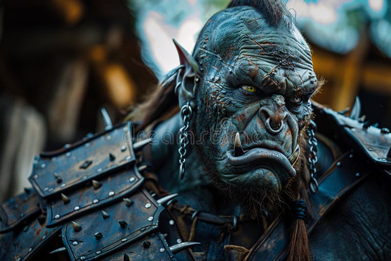 Scary orc warrior stock illustration. Illustration of soldier - 317993481