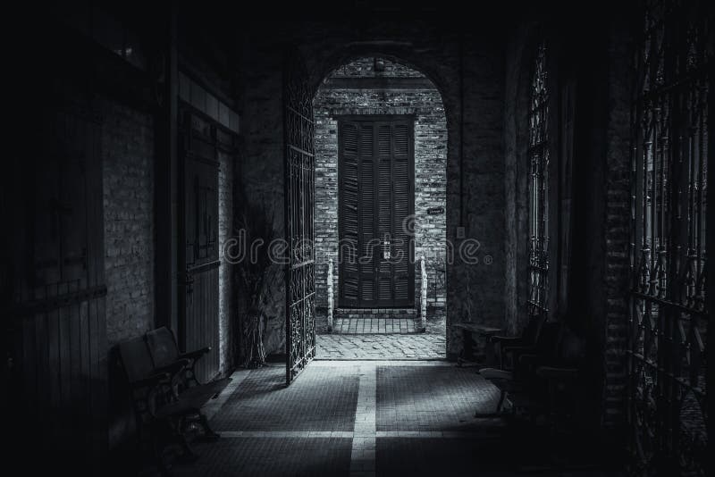 Scary Passage, Old Brick Arch and Rusty Open Iron Gate, Heading To ...