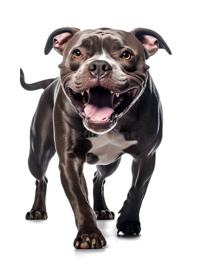 Scary Pit Bull with Open Mouth Stock Illustration - Illustration of ...