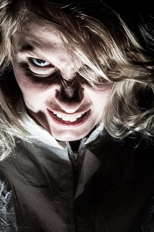 Scary Psycho Blonde Woman Frustrated Stock Photo - Image of looking ...