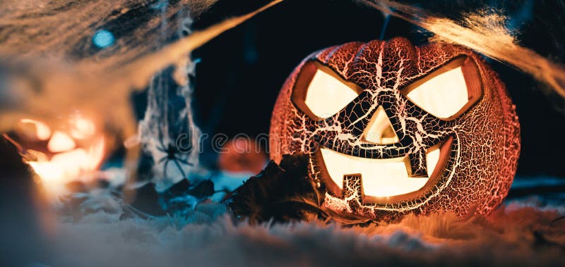 Scary Pumpkins on Halloween Night Stock Image - Image of party, horror ...