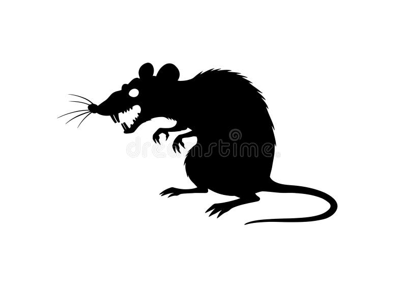 Scary rat silhouette stock vector. Illustration of wild - 378646895